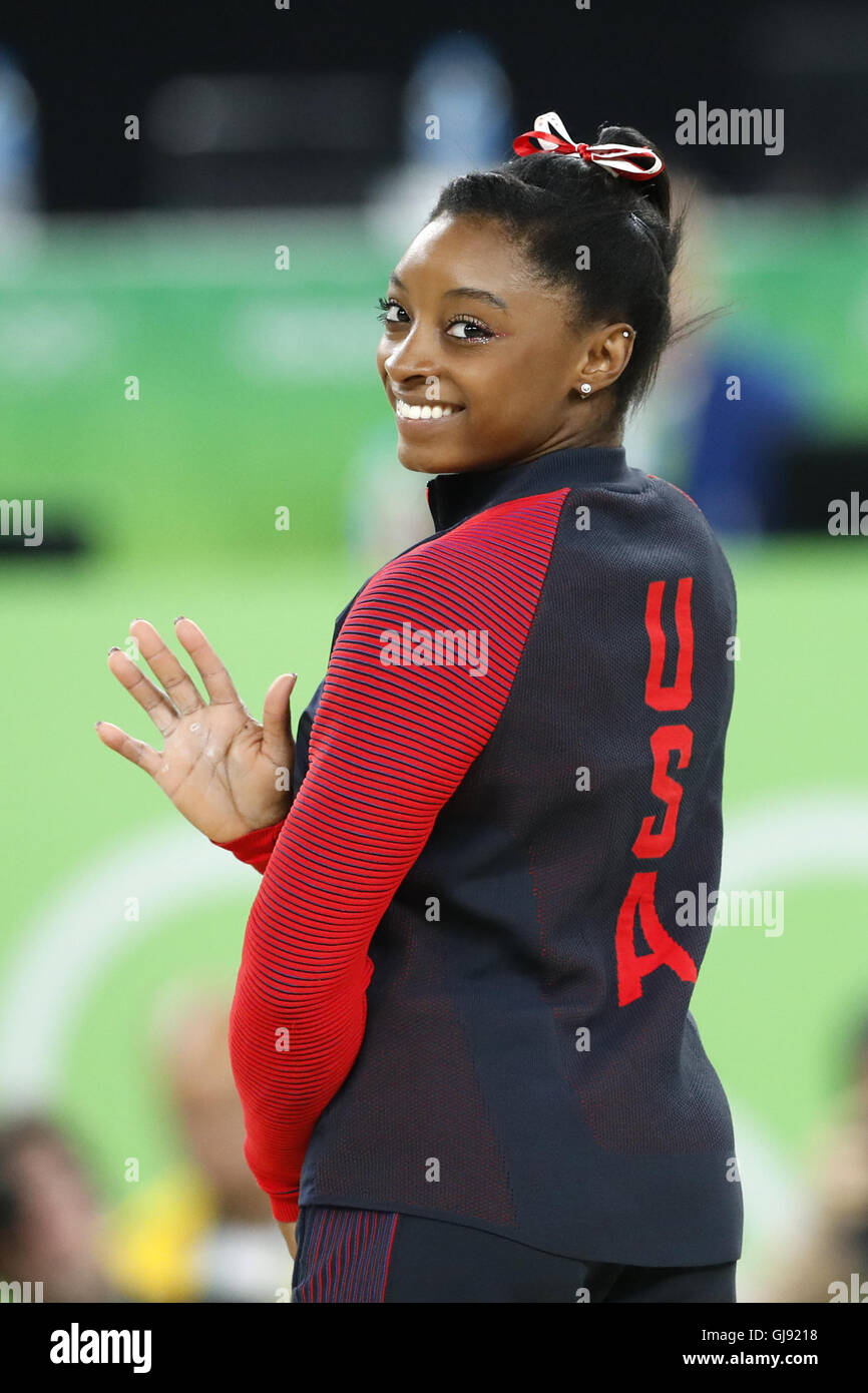 Rio De Janeiro, Brazil. 14th Aug, 2016. Gold medalist Simone Biles of ...