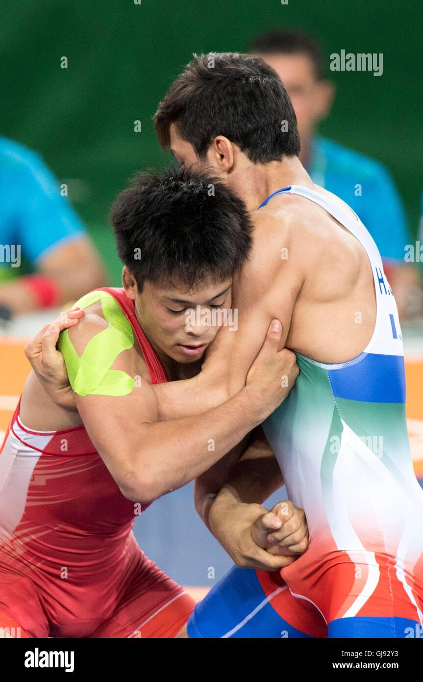 Rio de Janeiro, Brazil. 14th Aug, 2016. (L-R) Shinobu Ota (JPN), Hamid ...