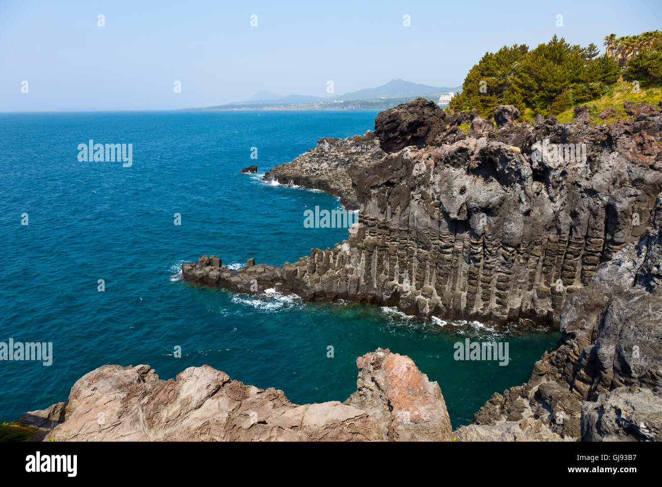Jeju Island, Korea columnar joints Stock Photo - Alamy