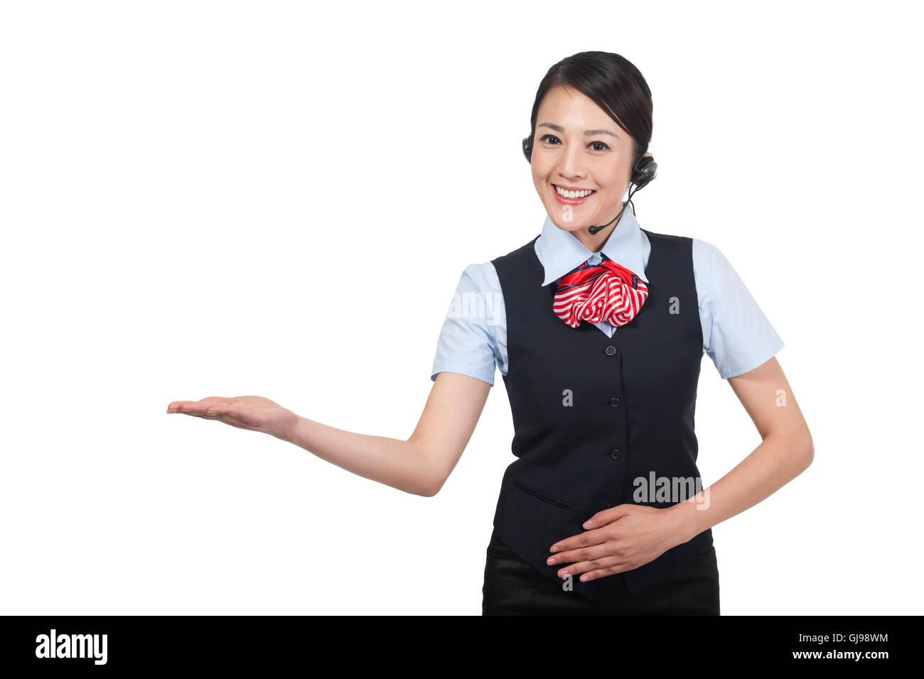 Studio shot young female attendant at work Stock Photo - Alamy