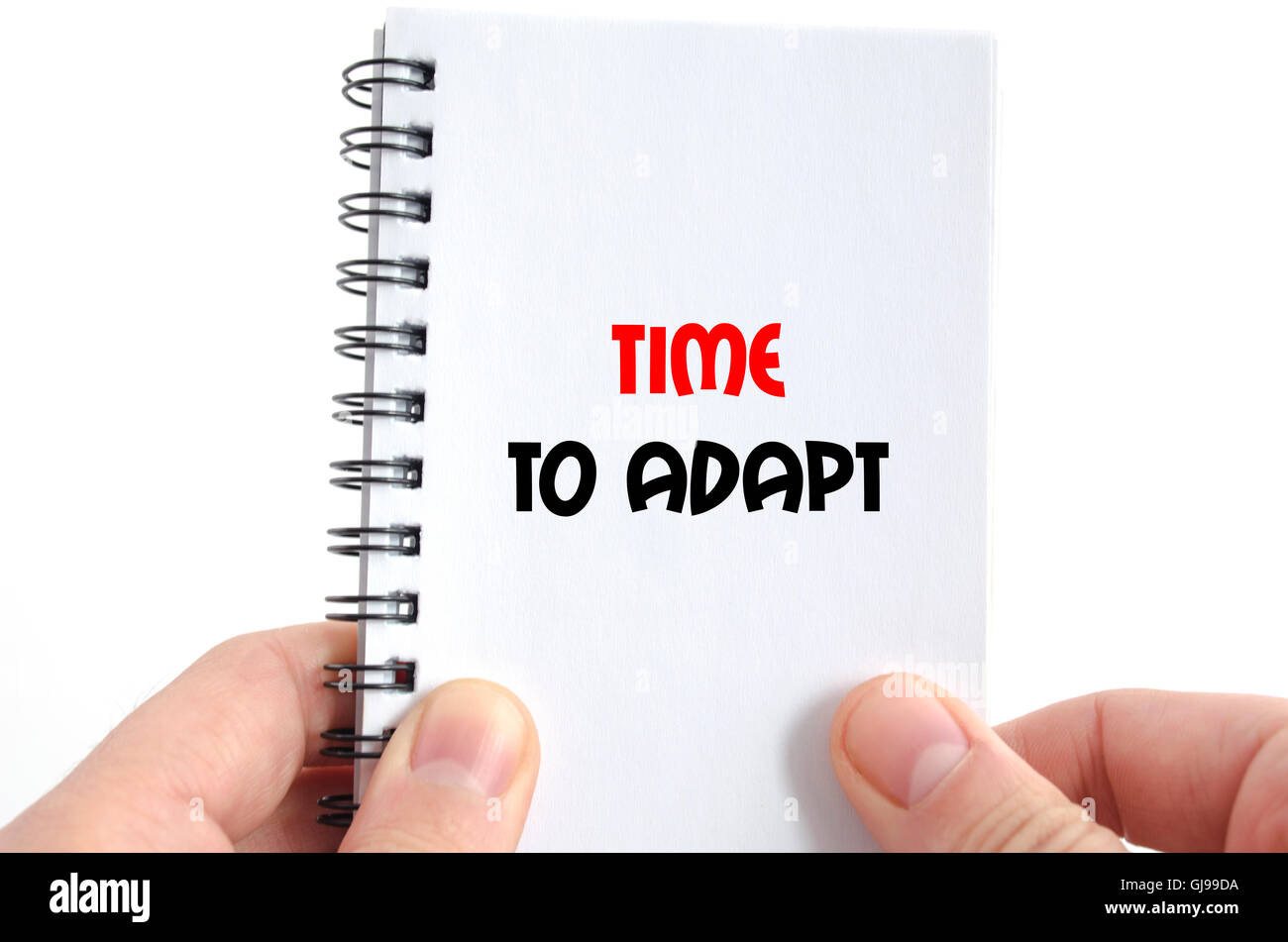 Time to adapt text concept isolated over white background Stock Photo ...
