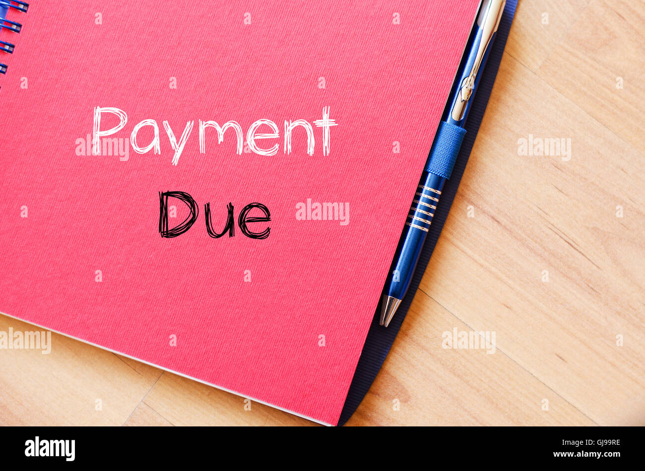 Payment due text concept write on notebook Stock Photo - Alamy
