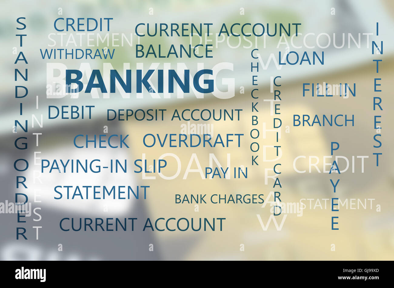 Banking Business Essential Backdrop with Dollars Banknote and Credit ...