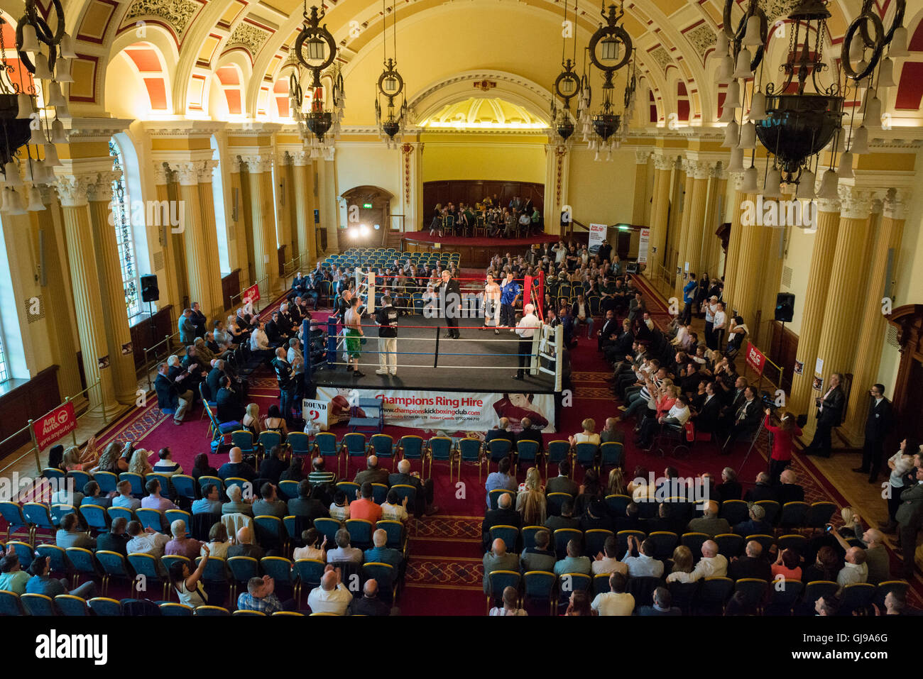 Boxing and ringside spectators, Belfast Stock Photo - Alamy