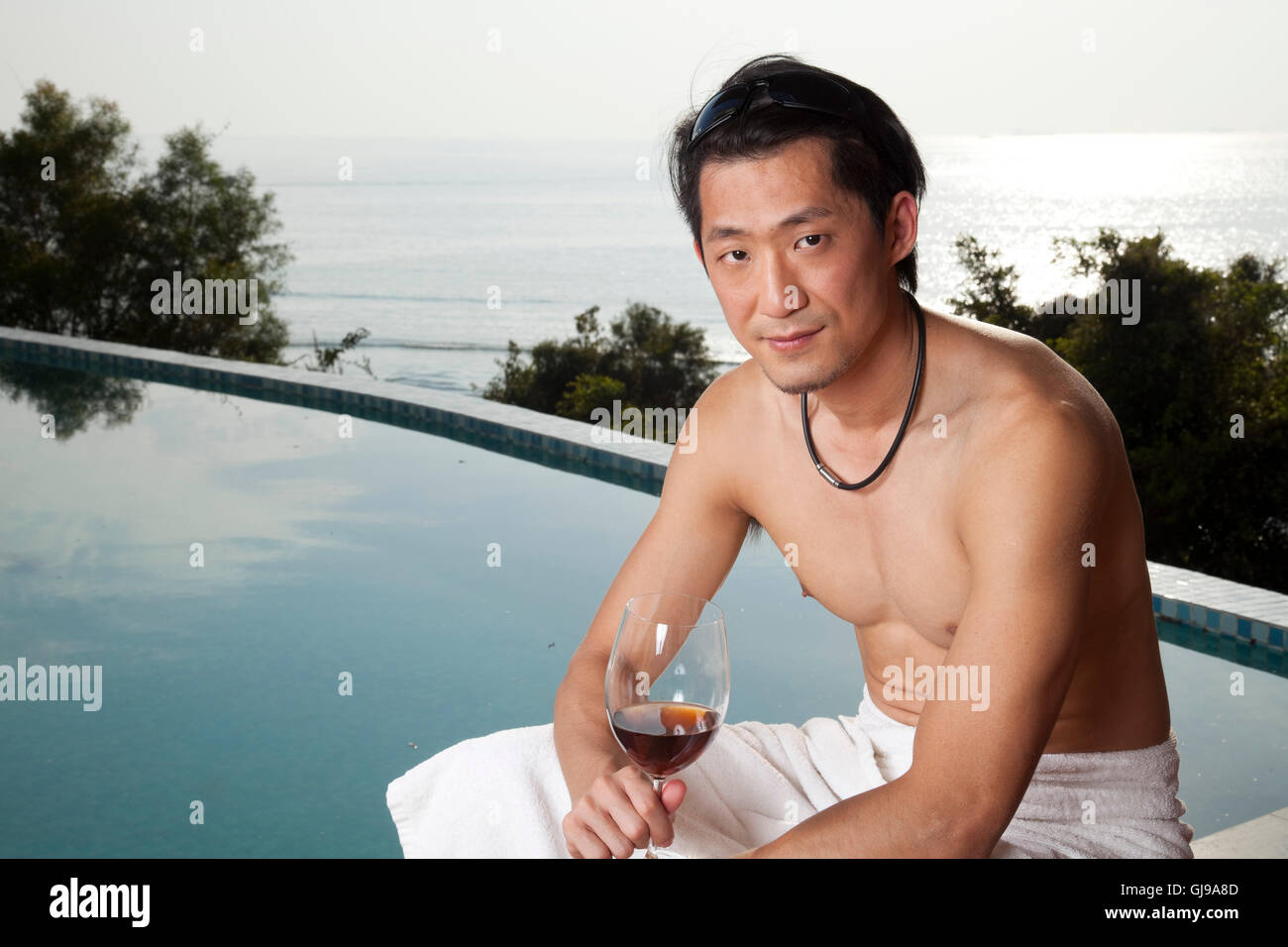 Old people swimming pool drinking hi-res stock photography and images ...