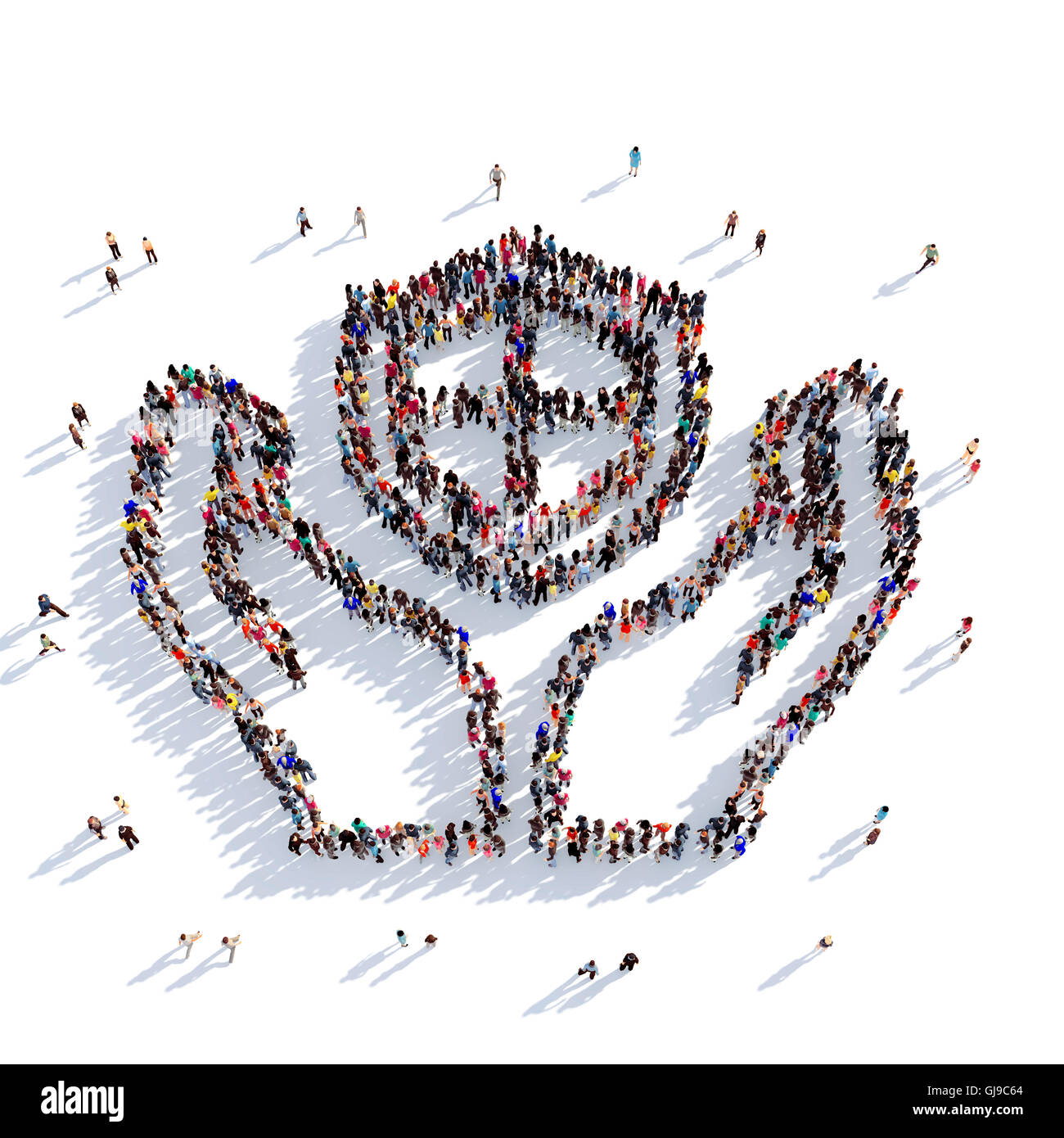 protection people 3D rendering Stock Photo - Alamy