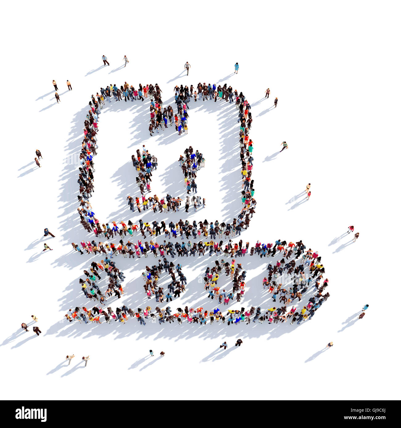 delivery parcel people 3D rendering Stock Photo - Alamy