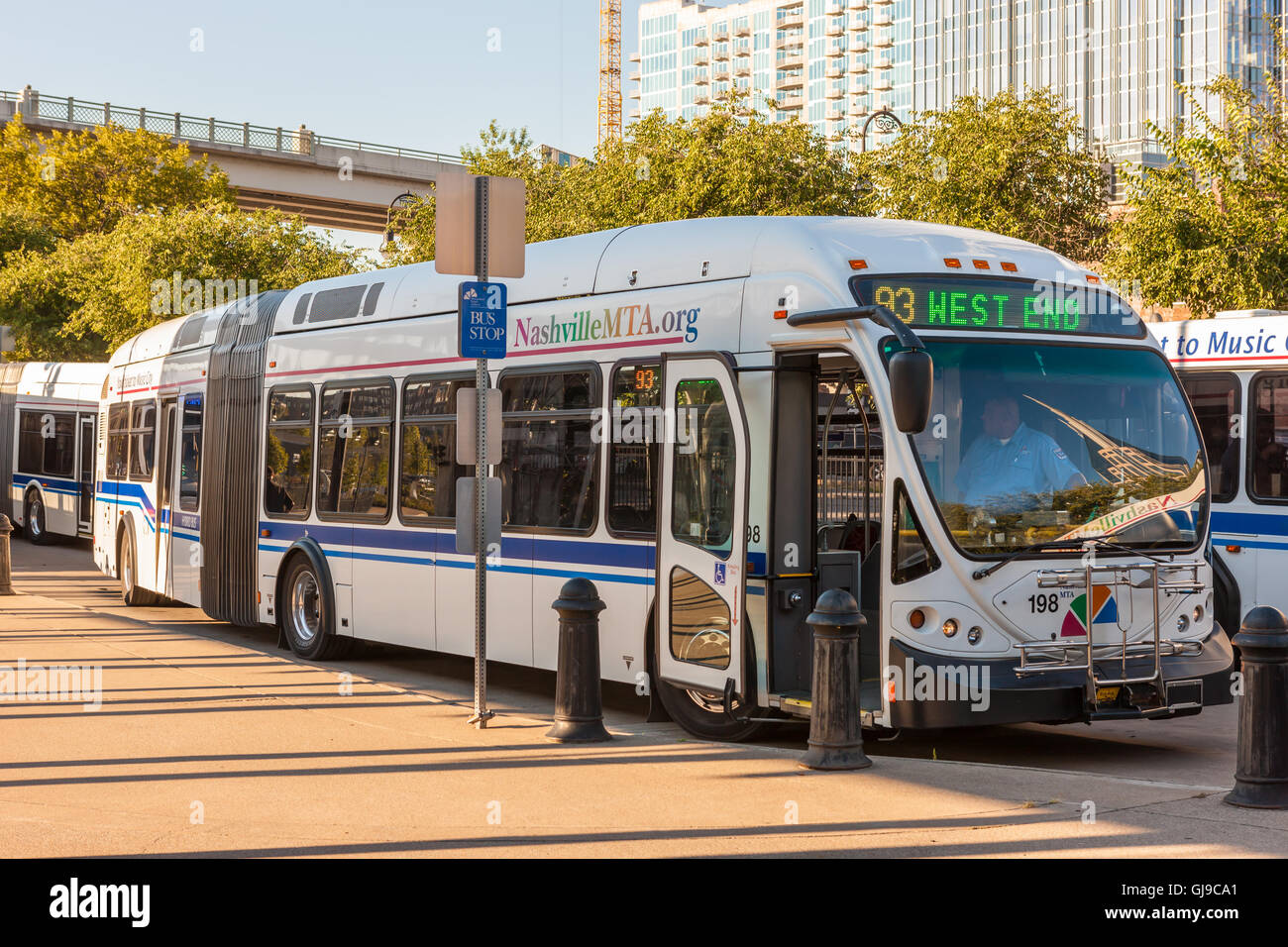 Nashville MTA 93 Music City Star West End Shuttle awaits departure from ...