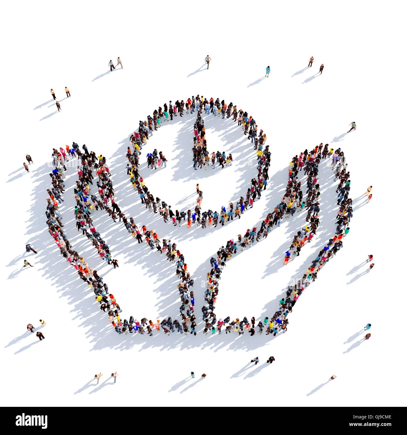 around clock people shape 3D rendering Stock Photo - Alamy