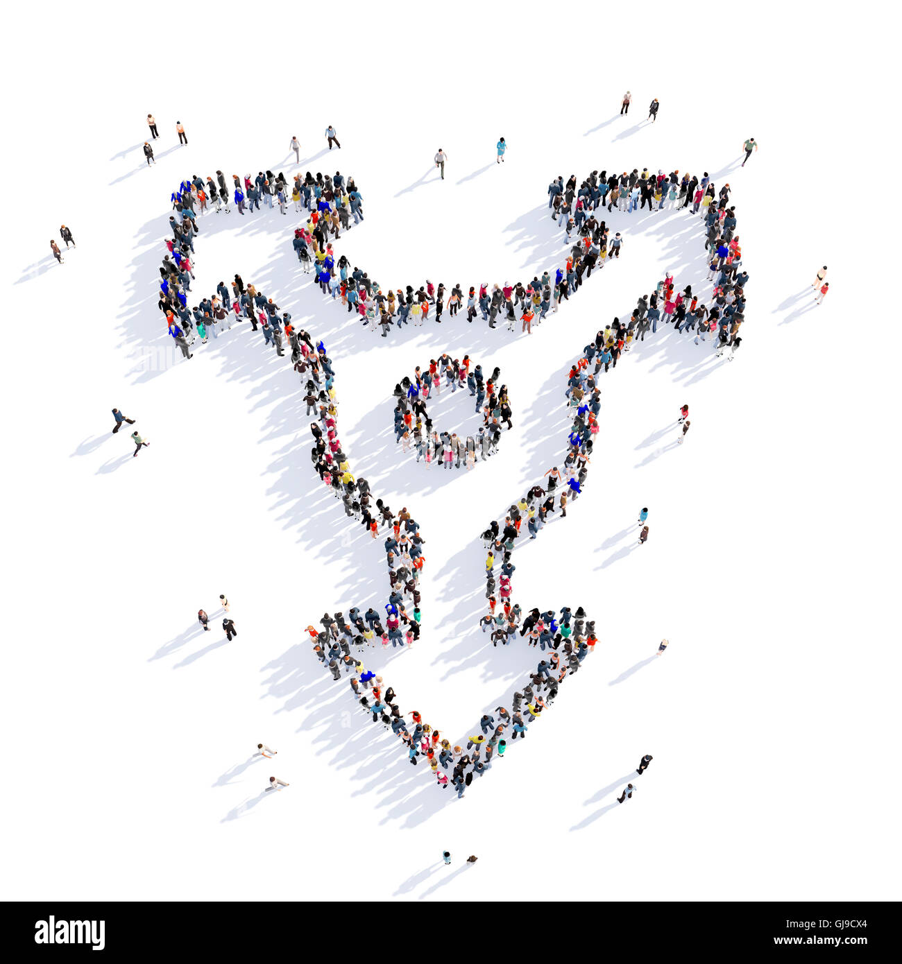 arrow direction shape icon 3D rendering Stock Photo - Alamy