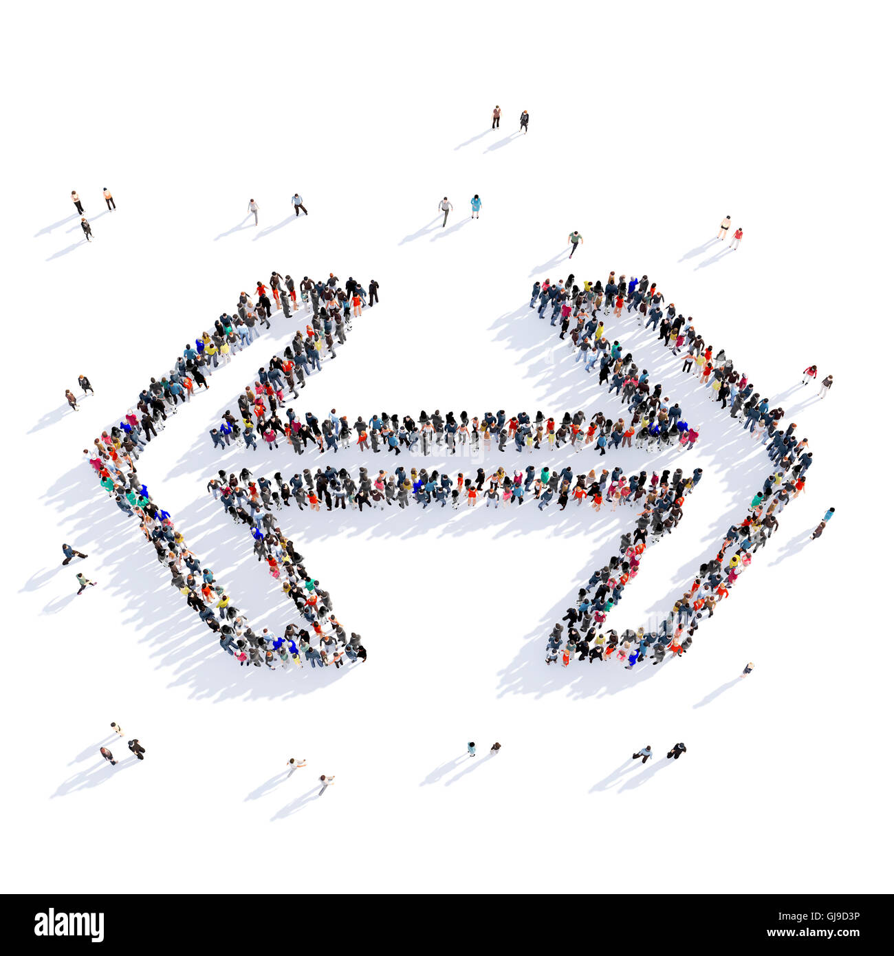 arrow direction shape icon 3D rendering Stock Photo - Alamy