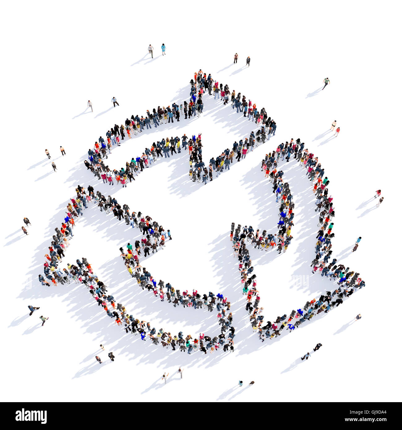 arrow direction shape icon 3D rendering Stock Photo - Alamy