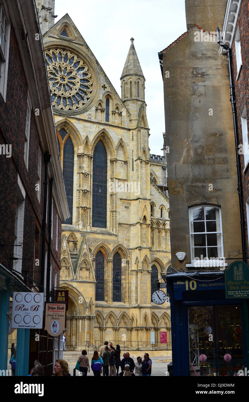 The Shambles, York, UK - Ancient medieval cobbled street and shops in ...
