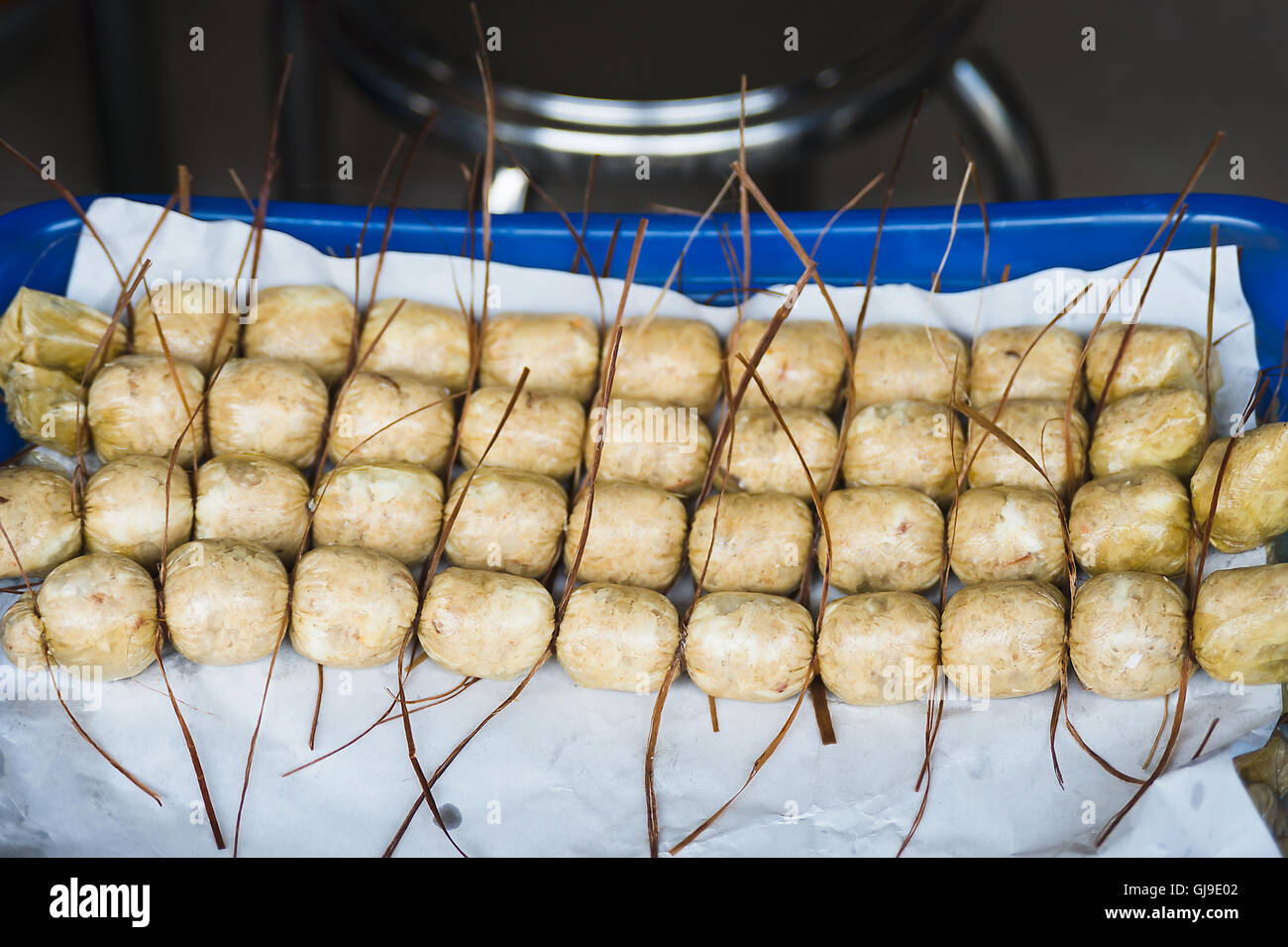 Crab meat roll on paper Stock Photo - Alamy