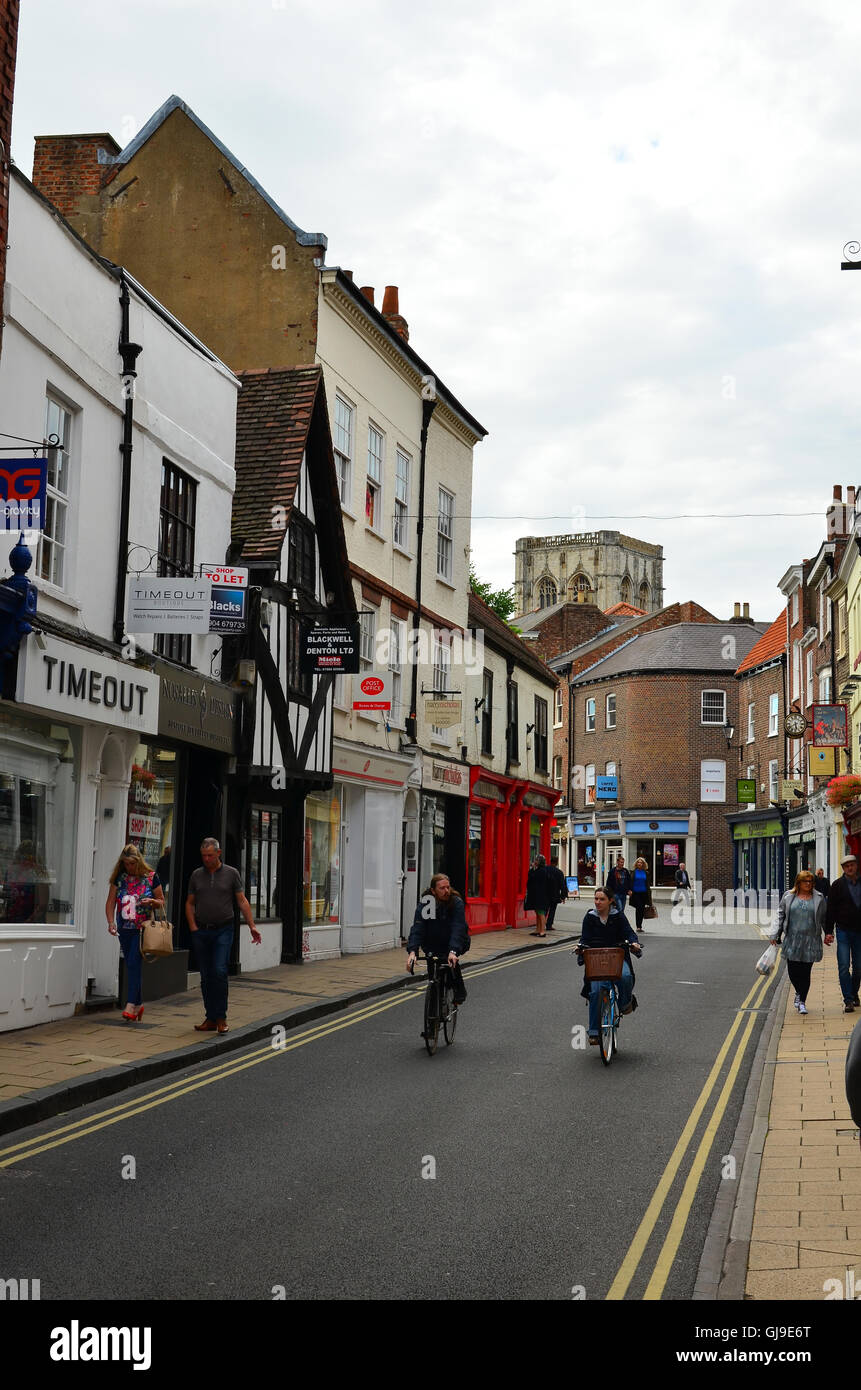 The Shambles, York, UK - Ancient medieval cobbled street and shops in ...