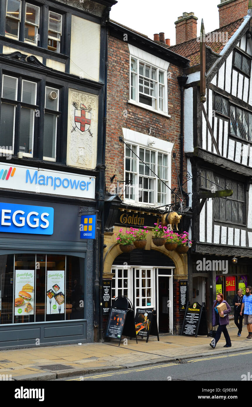 The Shambles, York, UK - Ancient medieval cobbled street and shops in ...