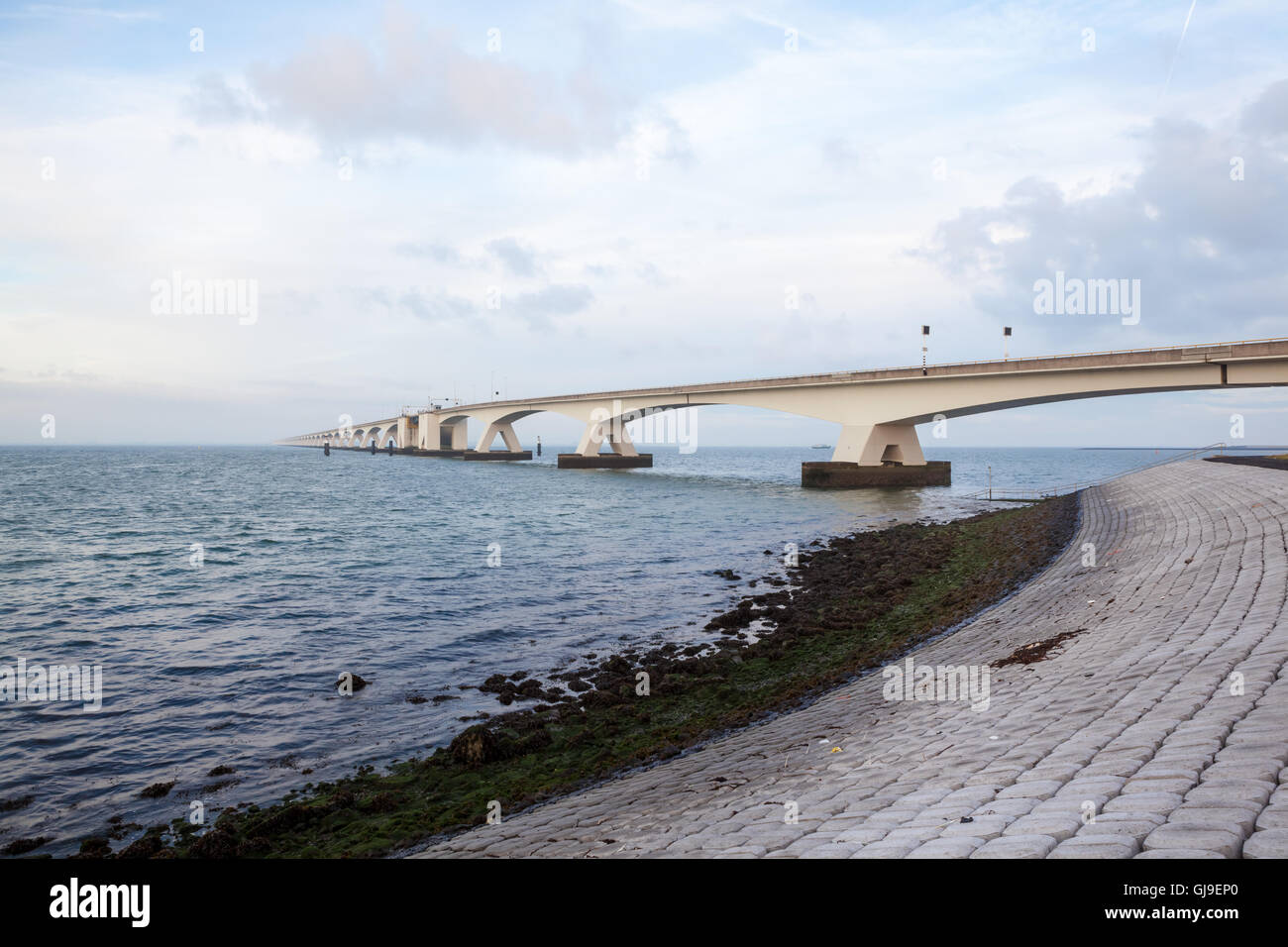 This bridge is the longest bridge in the Netherlands over the sea Stock ...