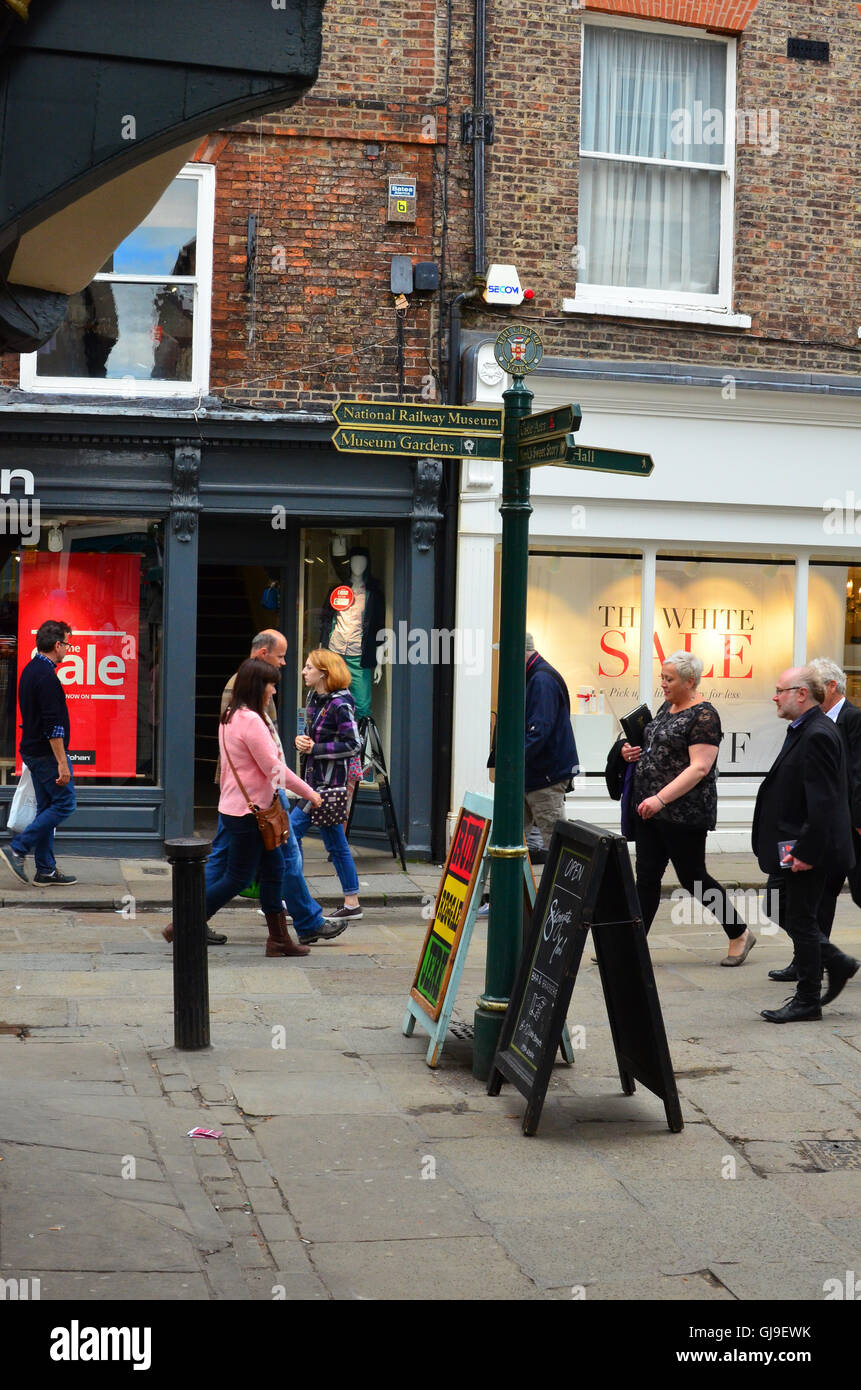 The Shambles, York, UK - Ancient medieval cobbled street and shops in ...