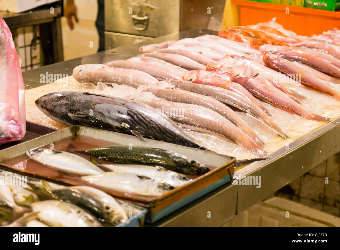 Various fish at fishmarket Stock Photo - Alamy