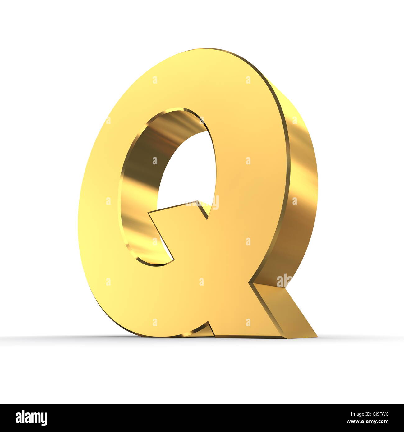 Shiny Letter Q of Gold Stock Photo - Alamy