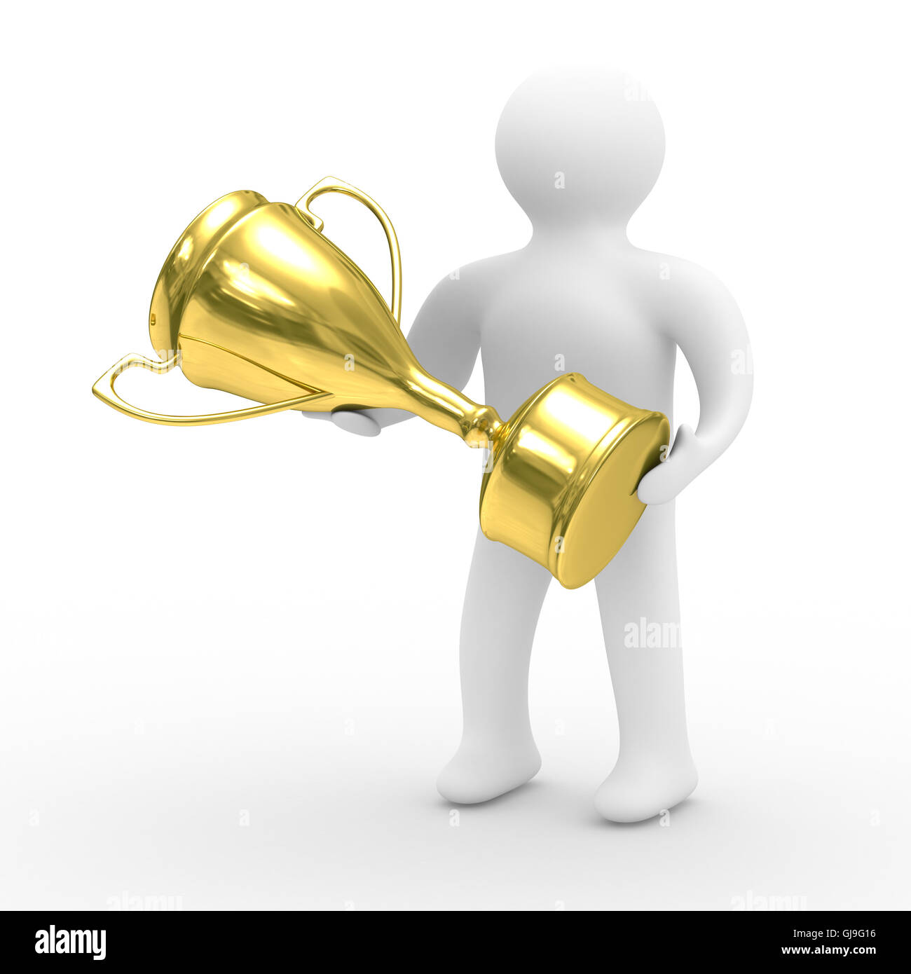 3d man gold trophy isolated hi-res stock photography and images - Alamy