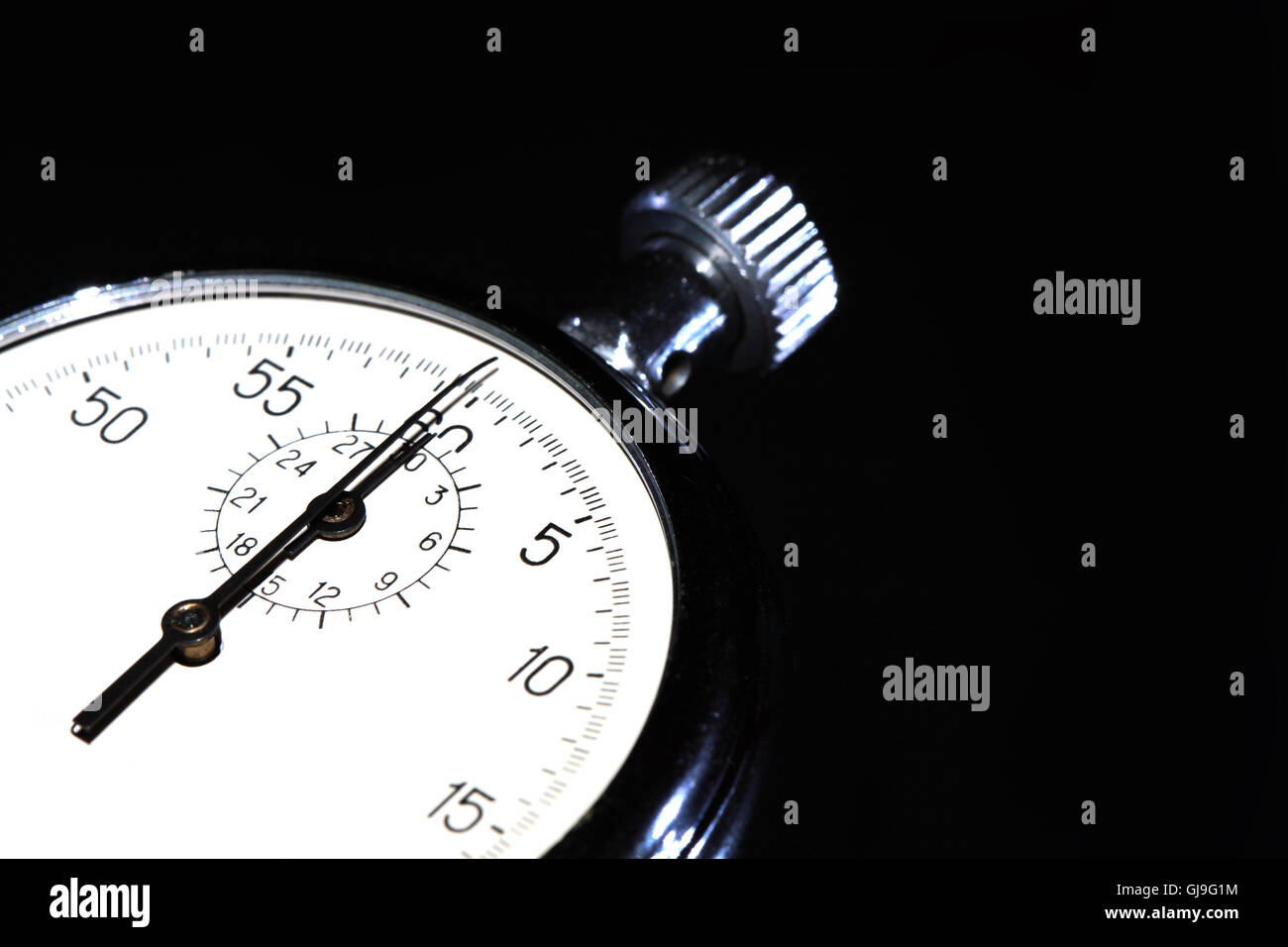 Stopwatch On Dark Stock Photo - Alamy