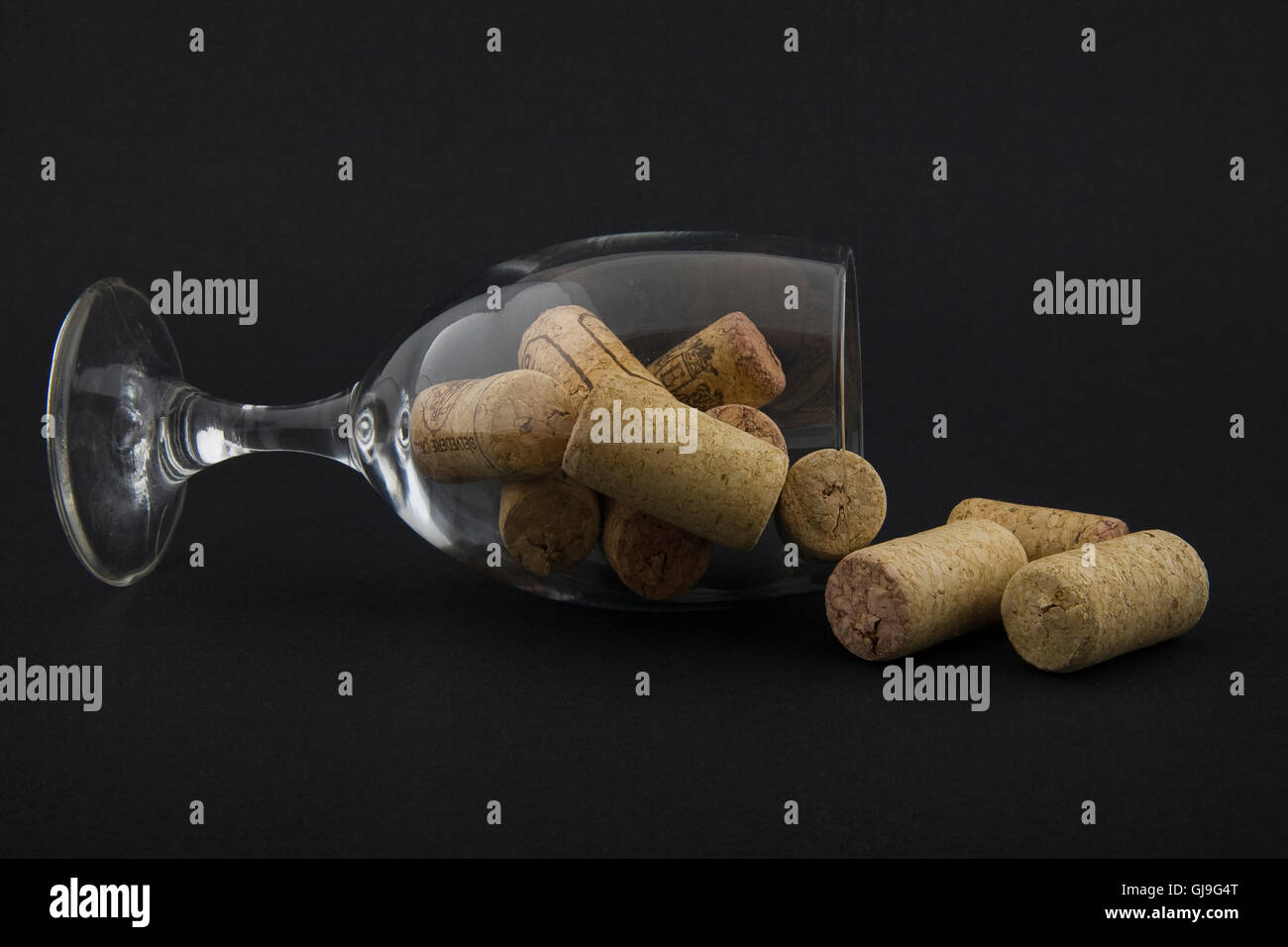Wine glass filled wine corks hi-res stock photography and images - Alamy