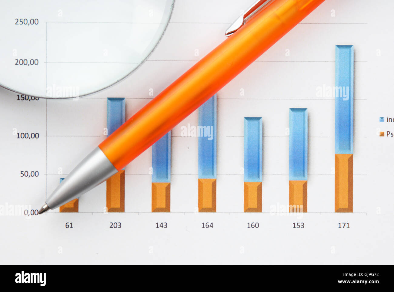 Graphs tables and documents Stock Photo - Alamy