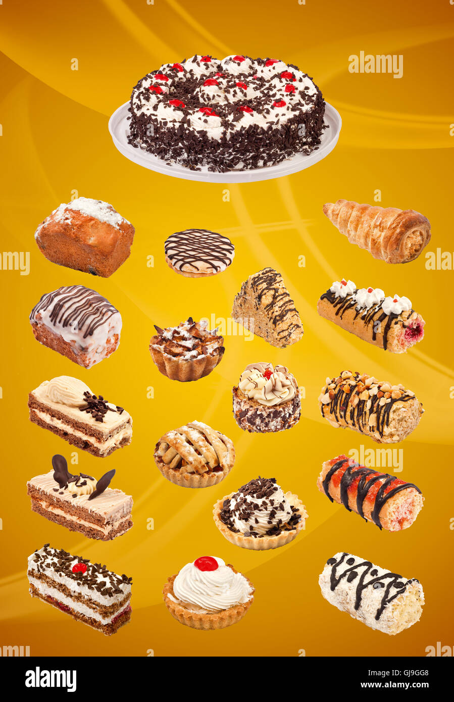 Collage of cakes Stock Photo - Alamy