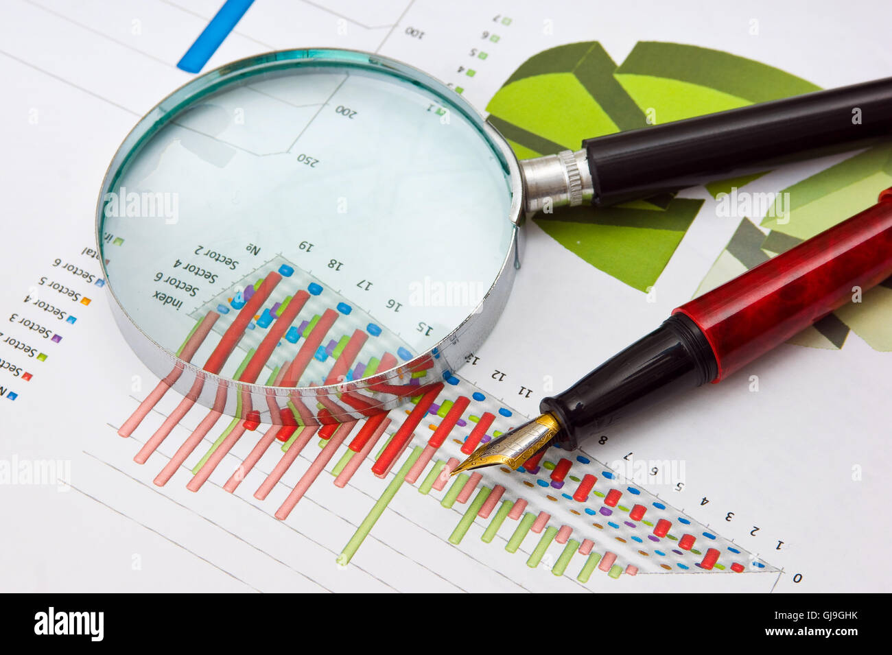 Graphs tables and documents Stock Photo - Alamy