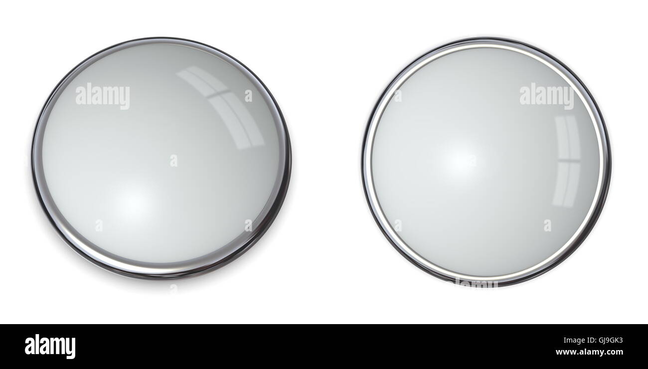 3D Button Silver Grey Stock Photo - Alamy