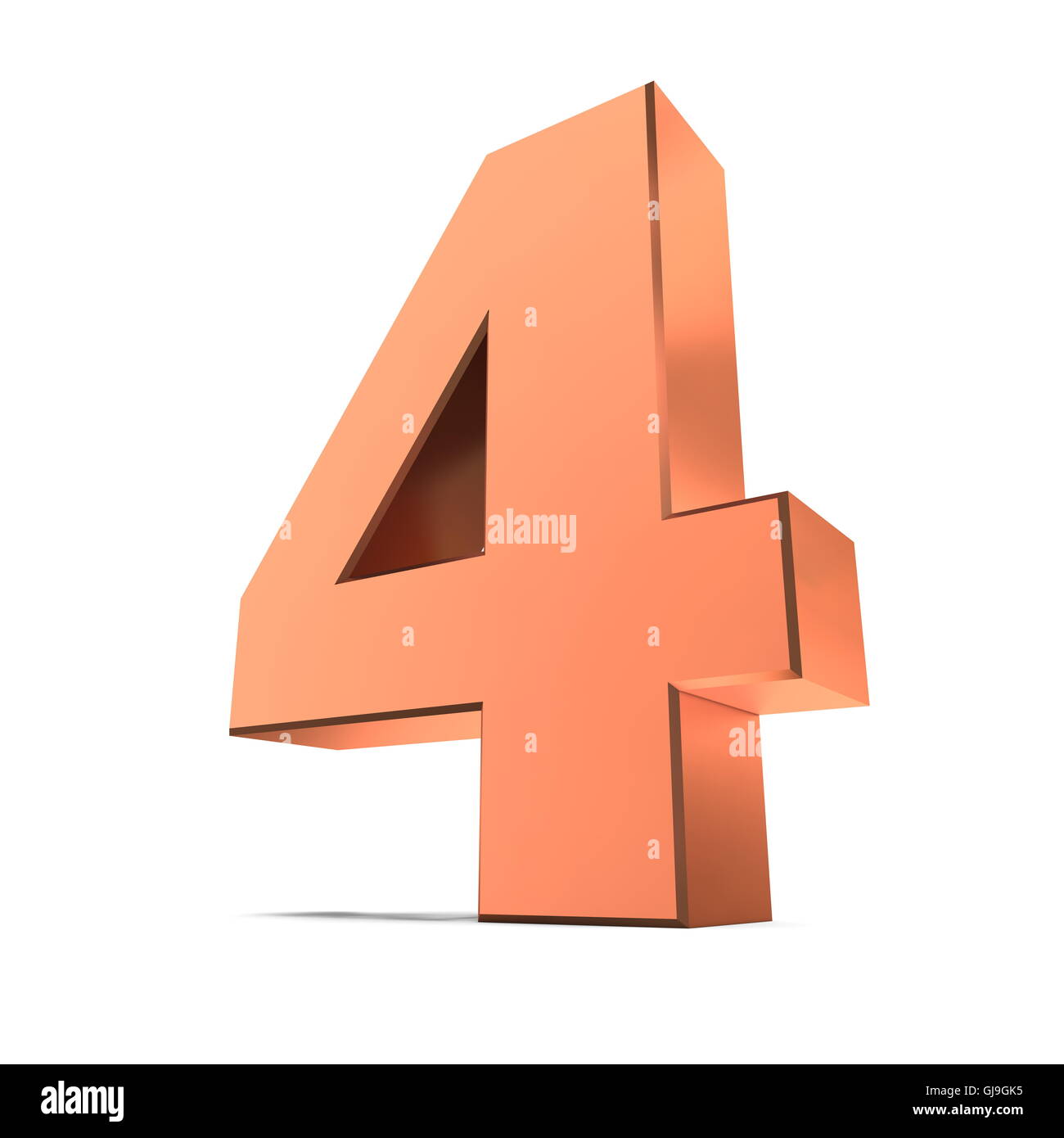 Shiny Number 4 - Bronze/Copper Stock Photo - Alamy
