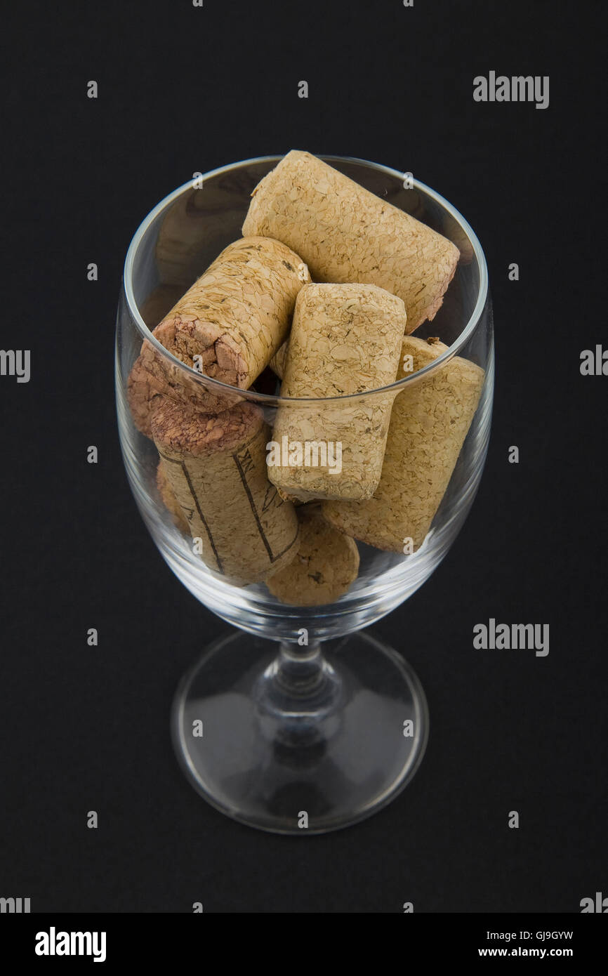 Wine glass filled wine corks hi-res stock photography and images - Alamy