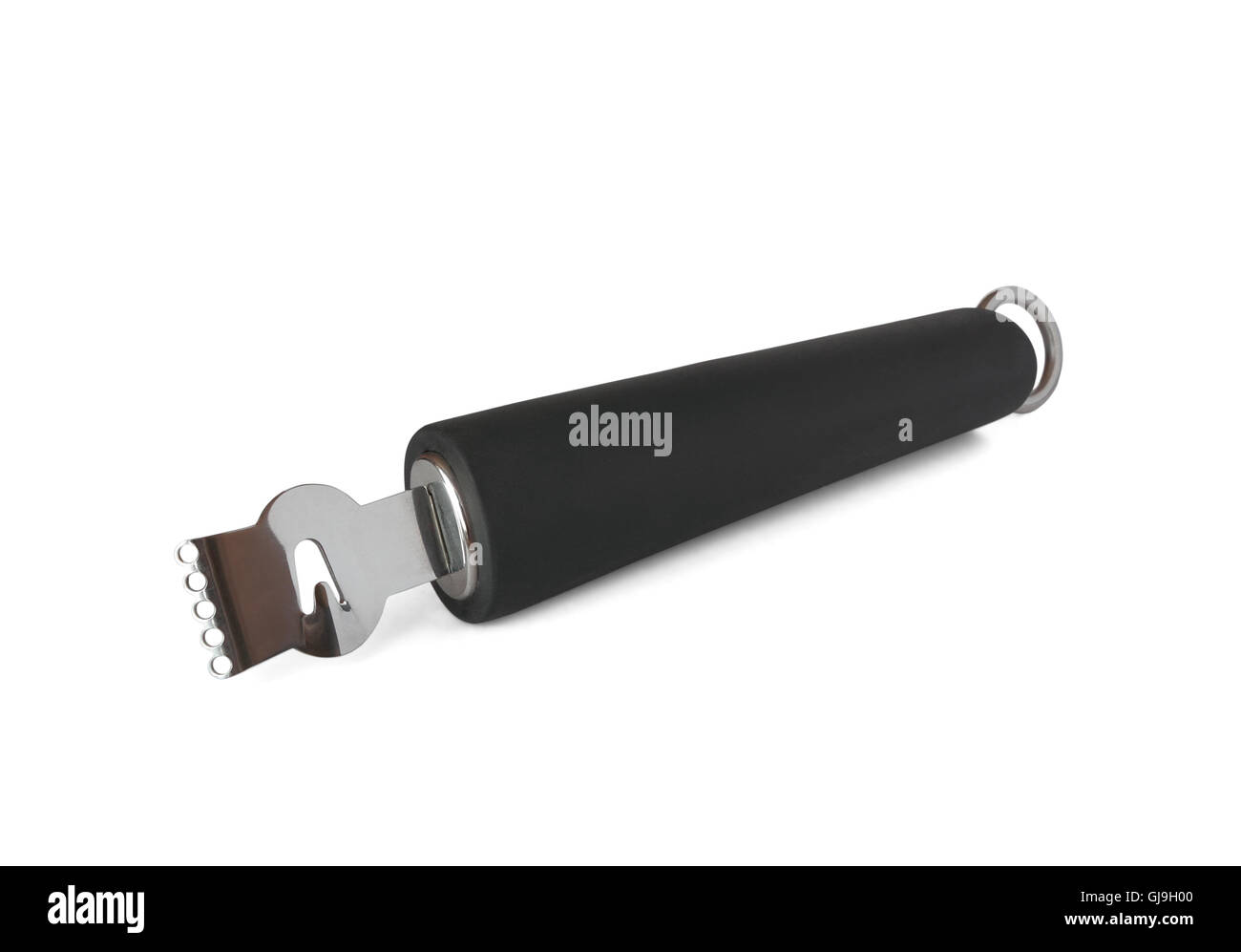 Zester with black handle on white background Stock Photo - Alamy