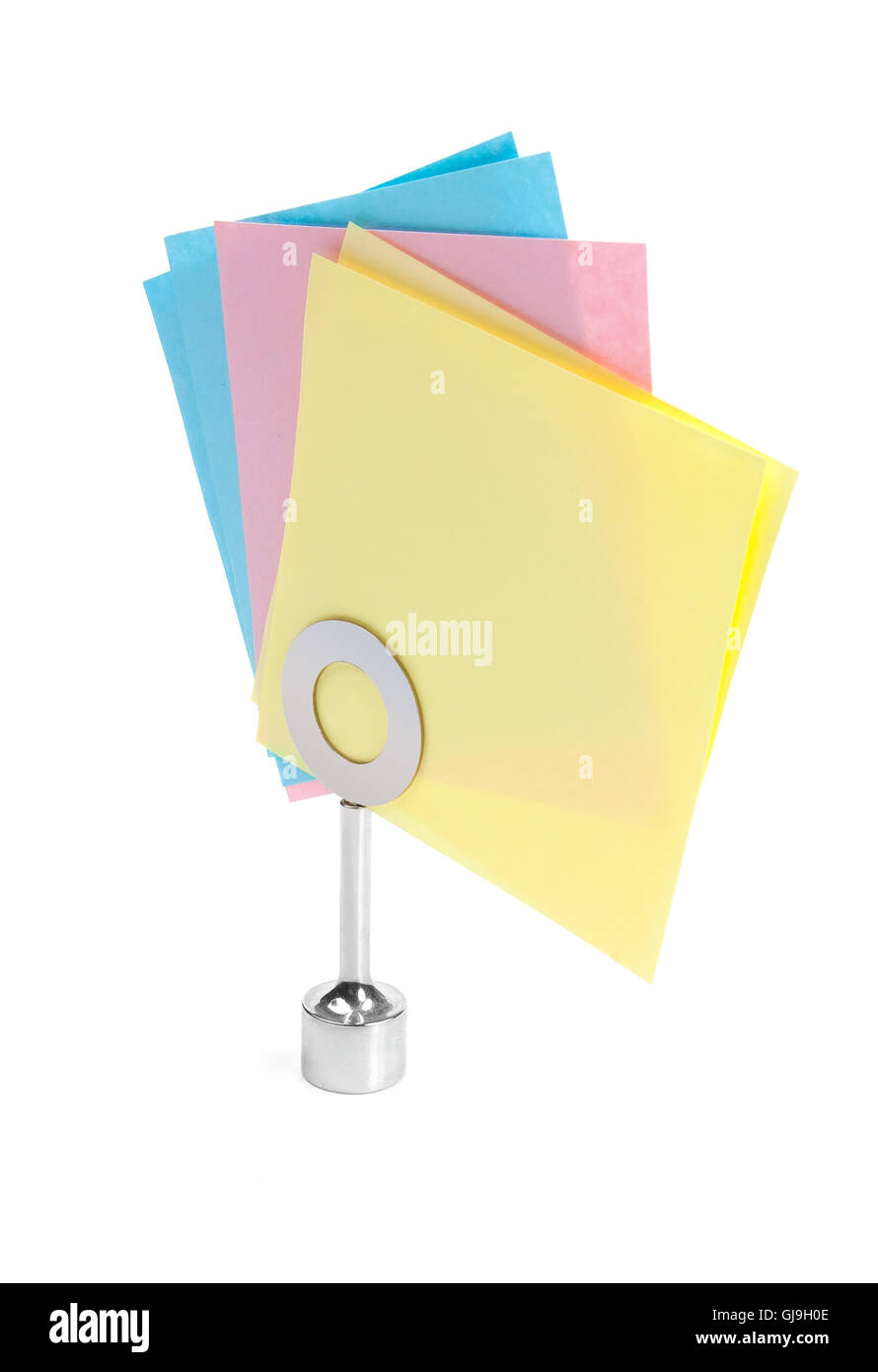 Paper notes on a stand Stock Photo - Alamy