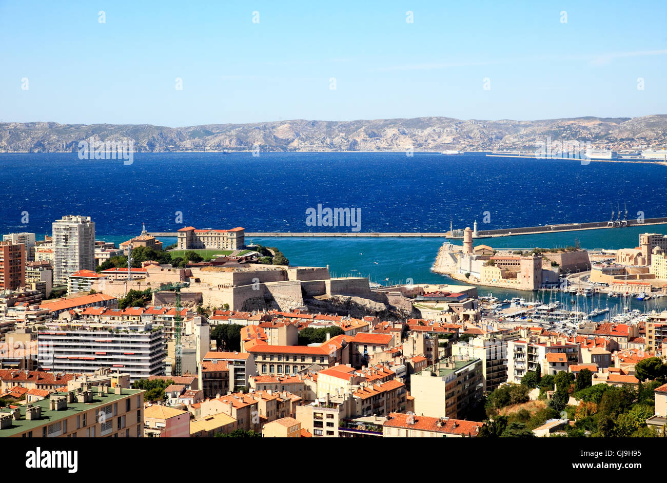 Aerial view of Marseille City Stock Photo - Alamy