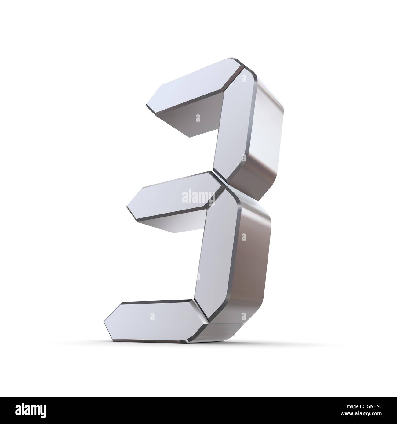 Shiny Number 3 - LCD look Stock Photo - Alamy