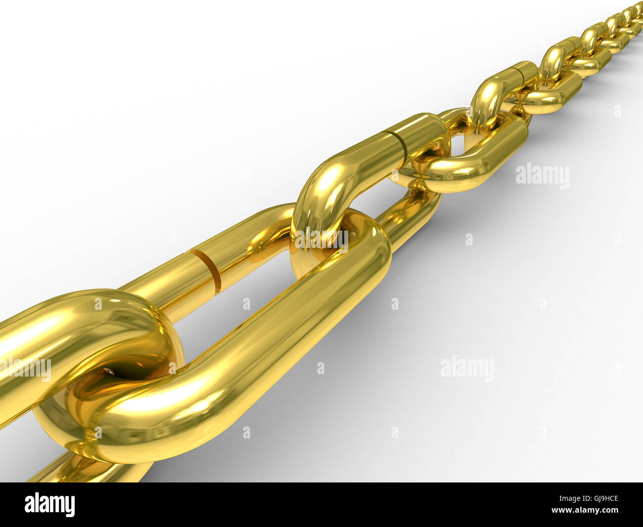 Gold chain on white background. Isolated 3D image Stock Photo - Alamy