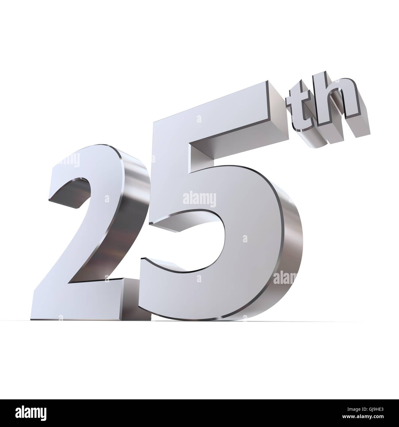 3d render silver text 25 hi-res stock photography and images - Alamy