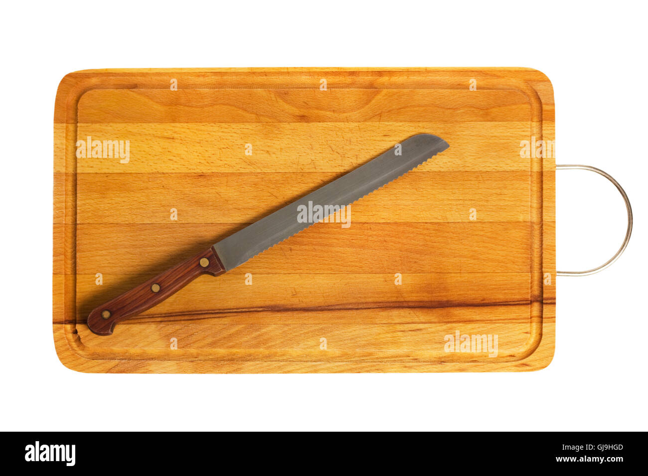 Kitchen knife on cutting board Stock Photo - Alamy