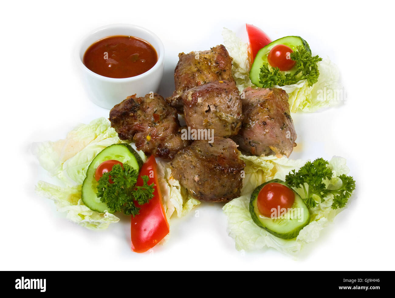 dishes of roast meat Stock Photo - Alamy