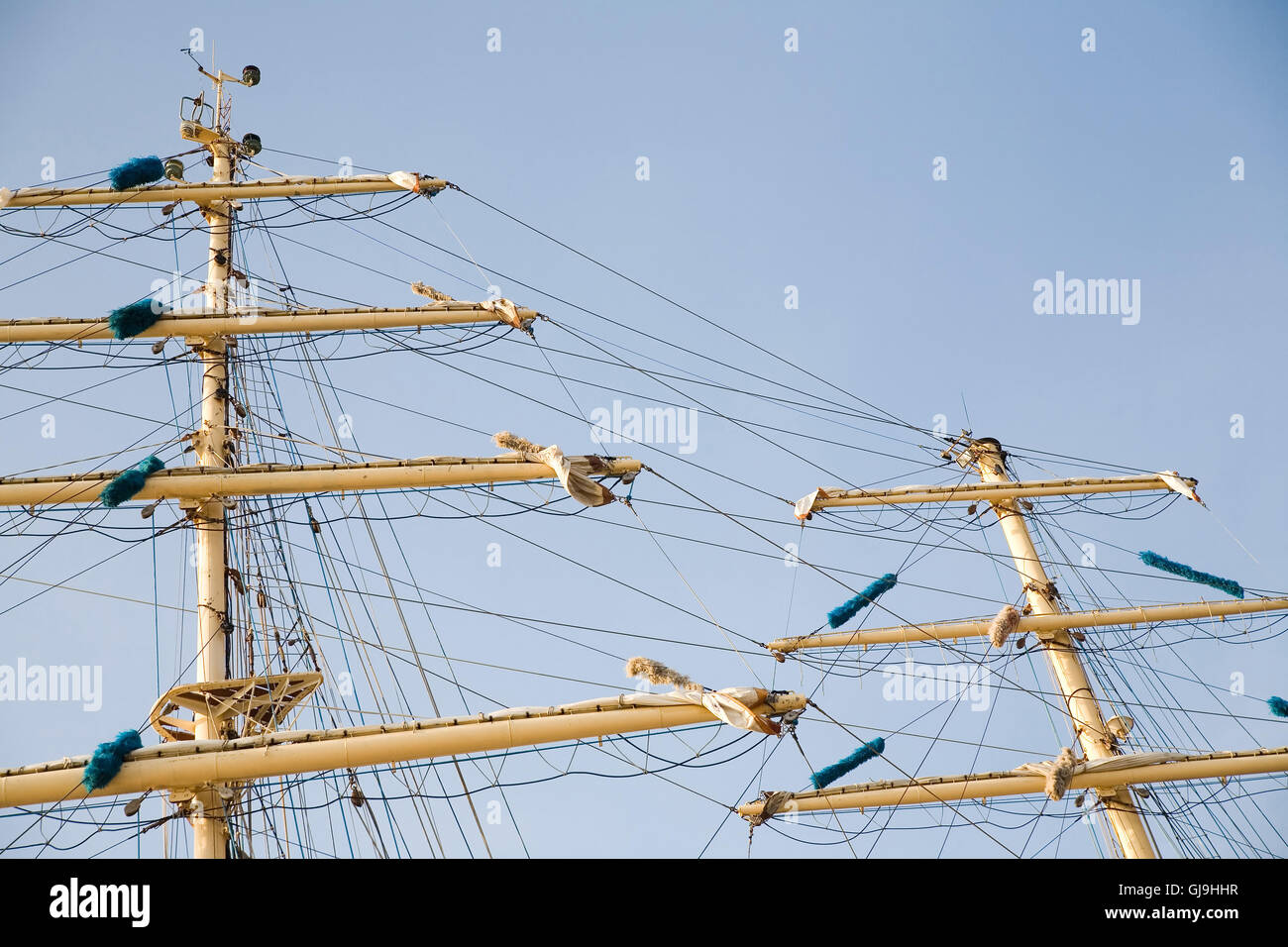 rigging of big sailing ship Stock Photo - Alamy