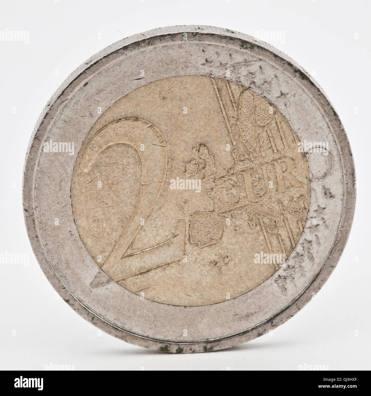 Two Euro coin isolated on white background Stock Photo - Alamy