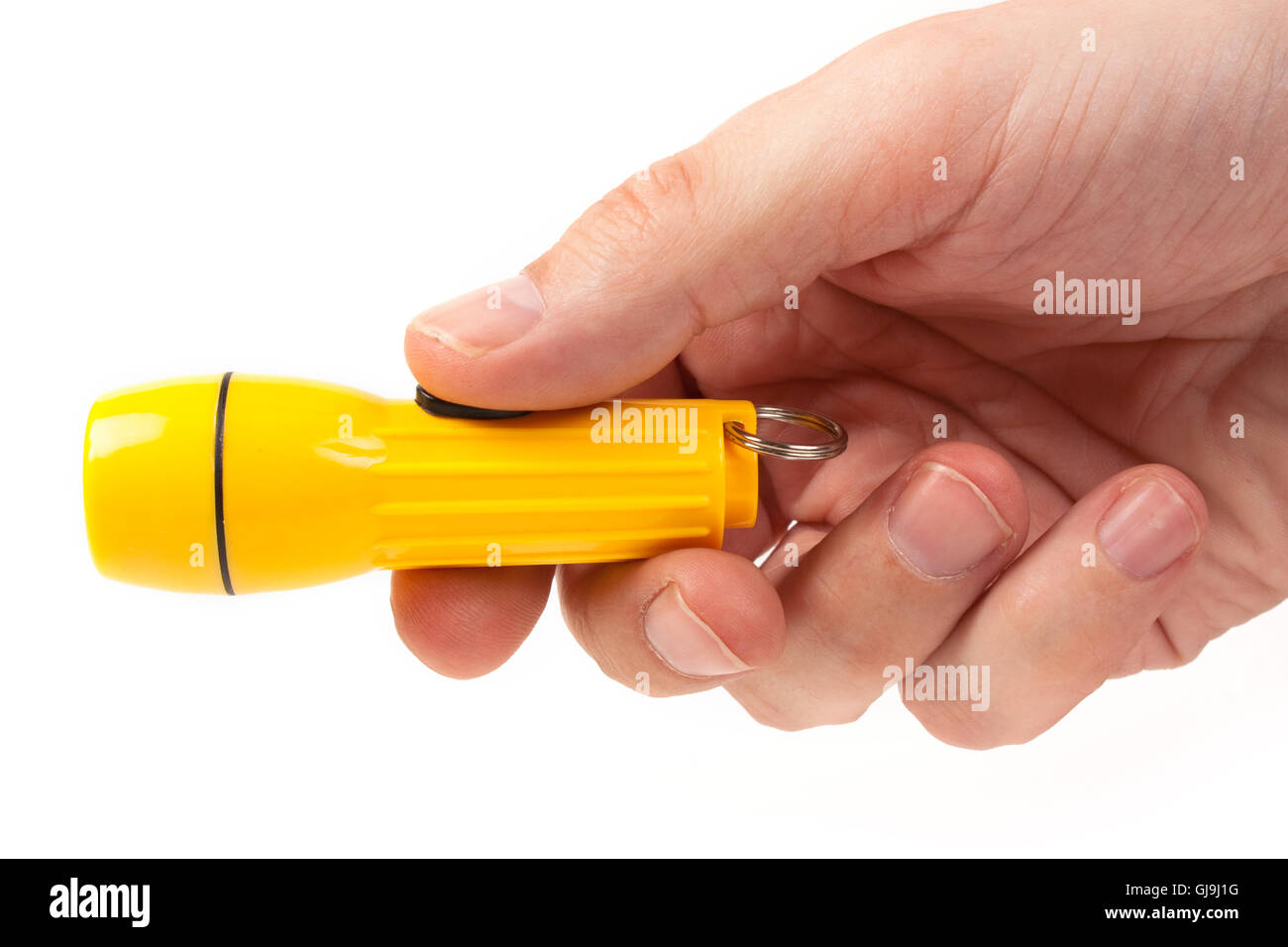 Flashlight in hand Stock Photo - Alamy