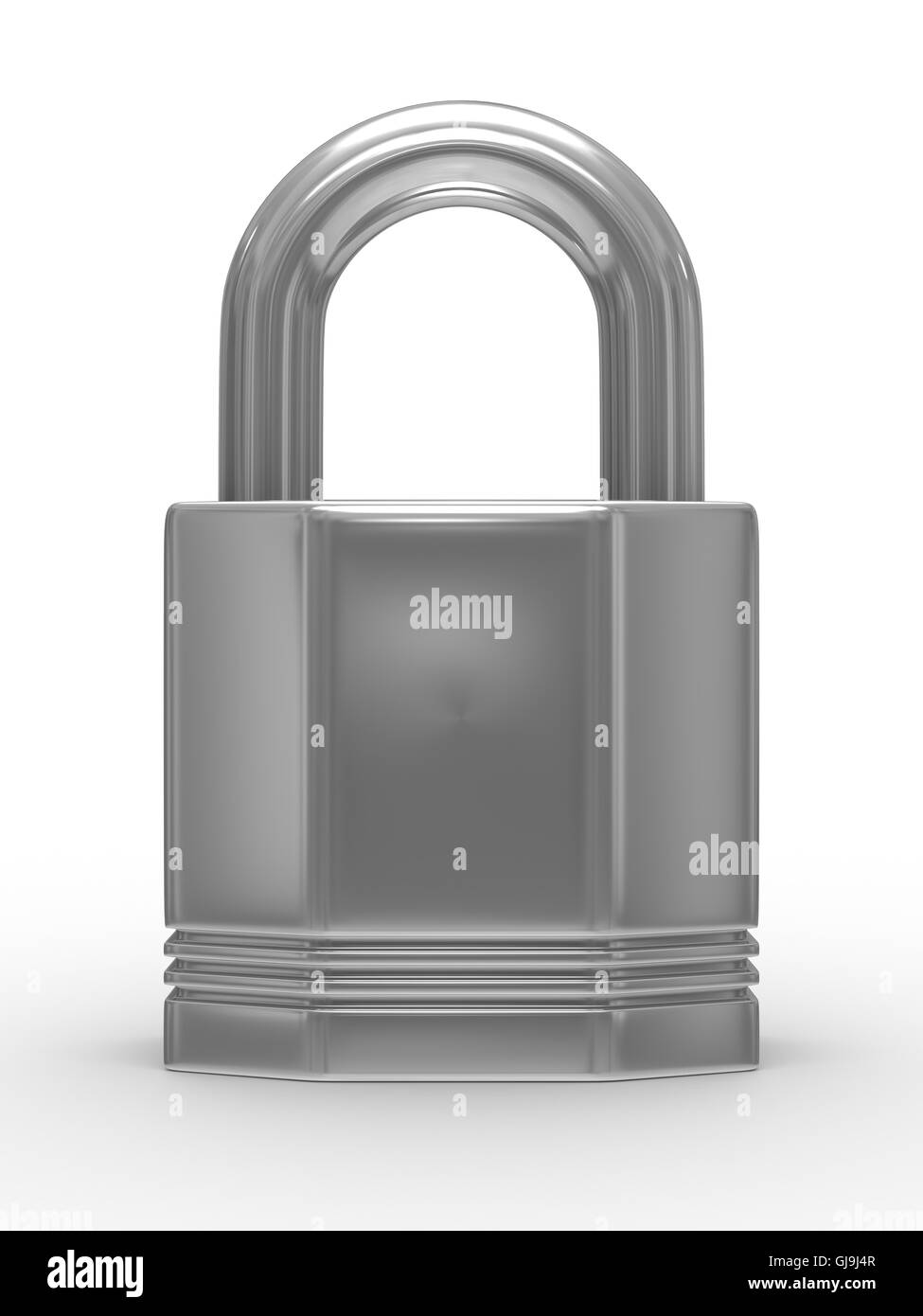 steel closed lock on white background. Isolated 3D image Stock Photo ...