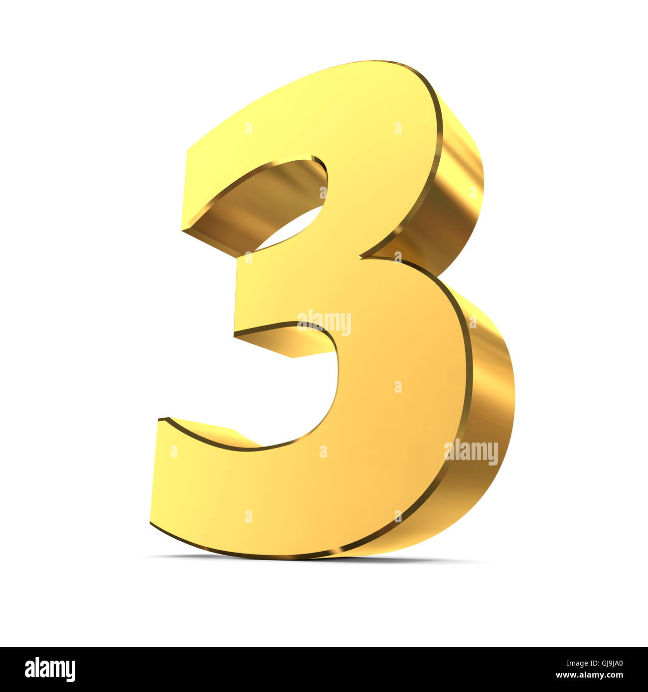 Shiny Number 3 - Gold Stock Photo - Alamy