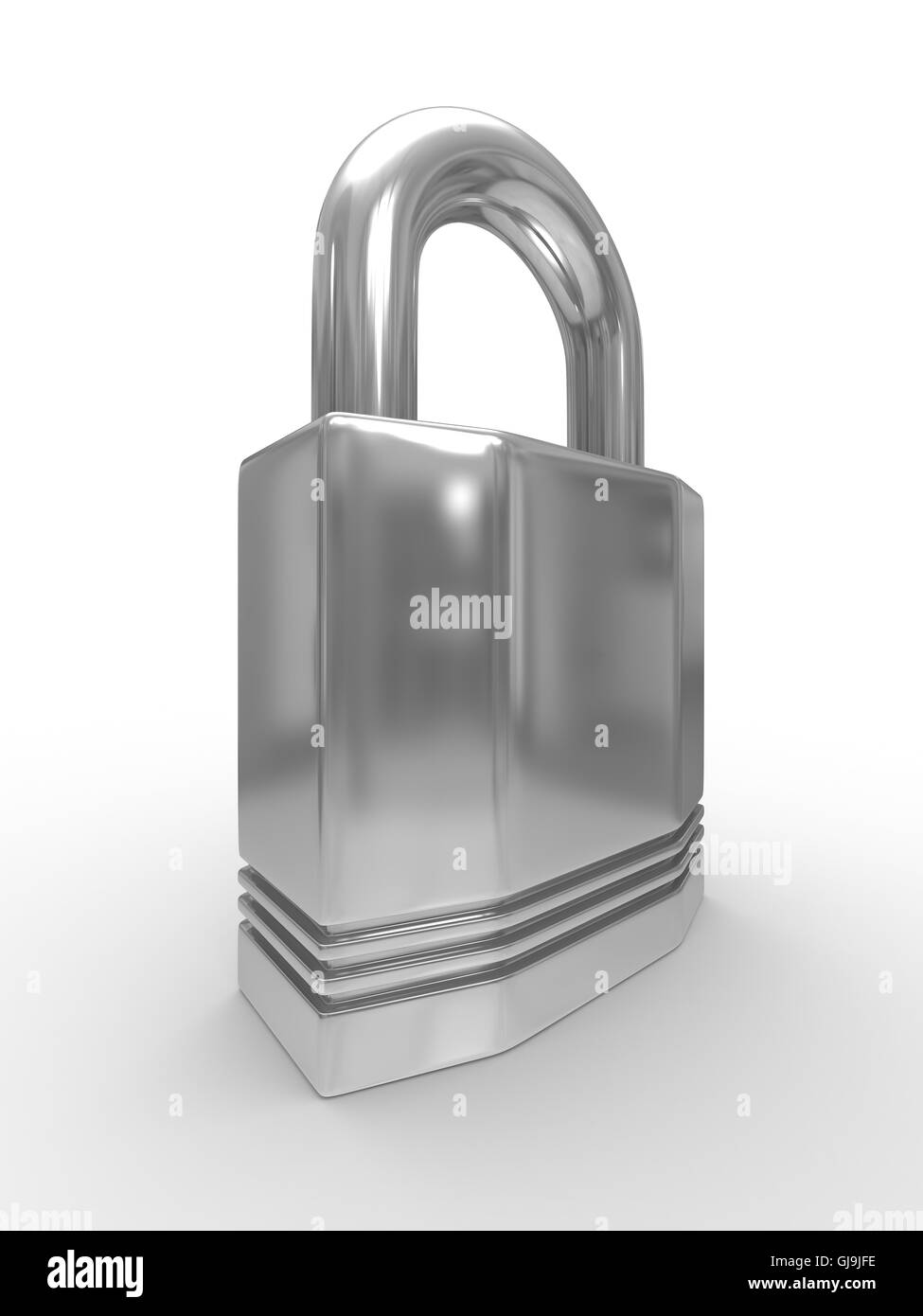 steel closed lock on white background. Isolated 3D image Stock Photo ...