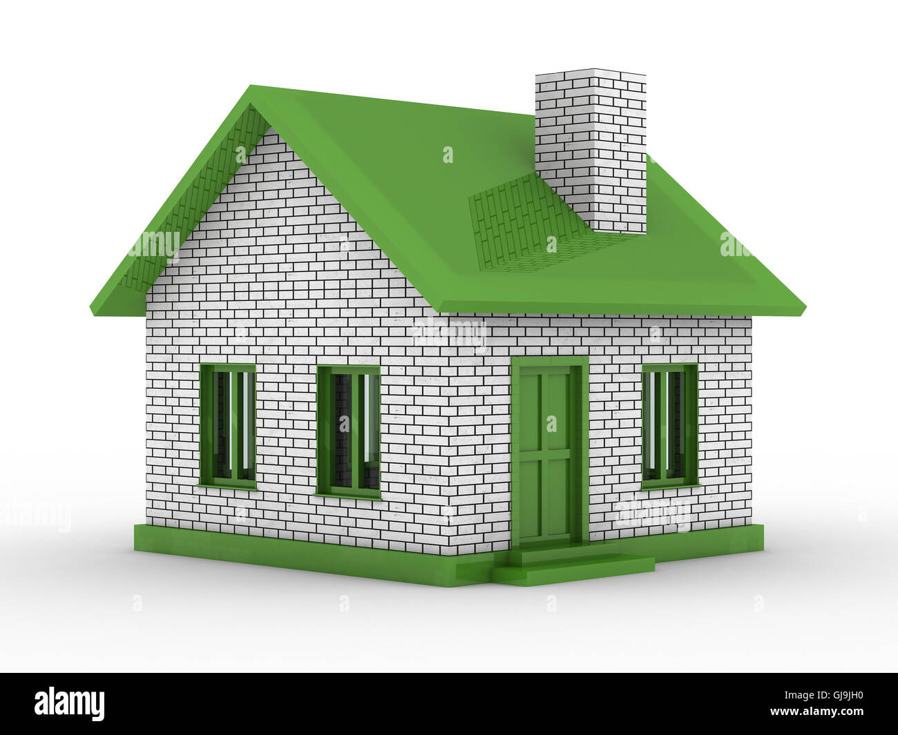 Small house on white background. Isolated 3D image Stock Photo - Alamy