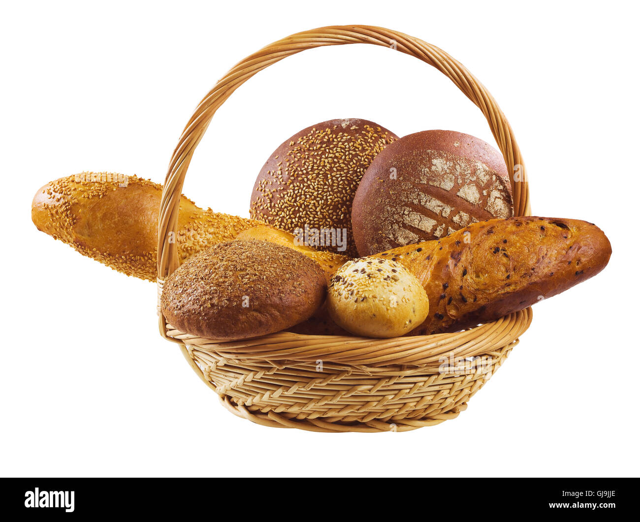 Basket of bread Stock Photo - Alamy