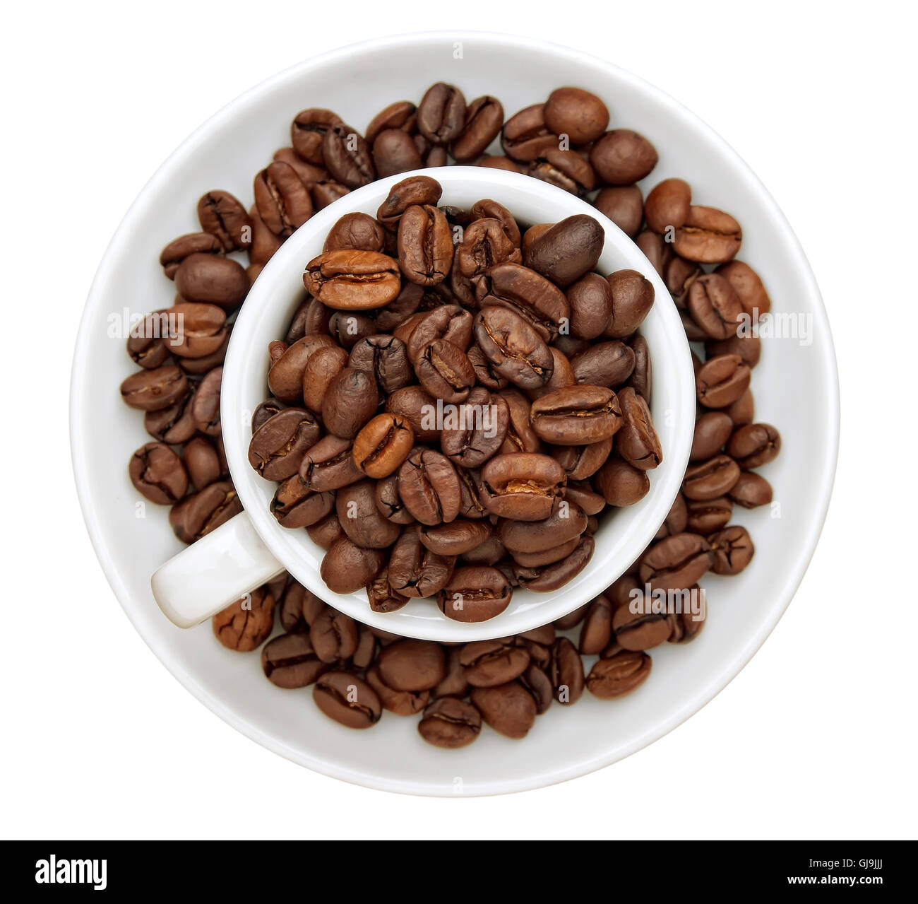 Cup with coffee beans Stock Photo - Alamy